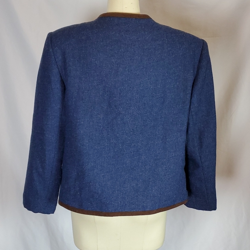 Vtg Russ Blue Wool-Look Union Made Jacket, 14 - Gem